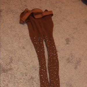 Bottoms | Tan Sparkle Tights | Poshmark